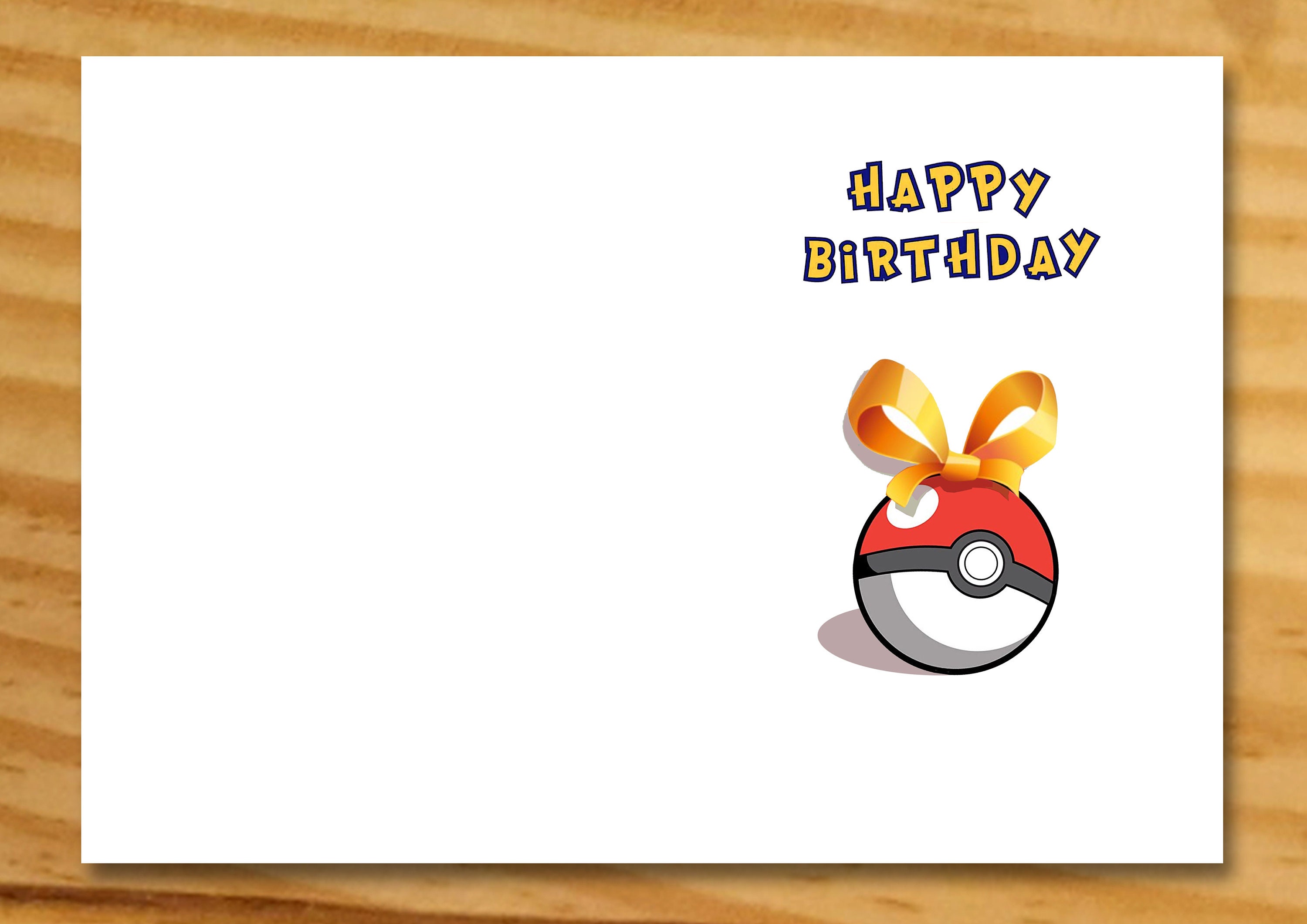 Pokemon Printable Birthday Cards 25th
