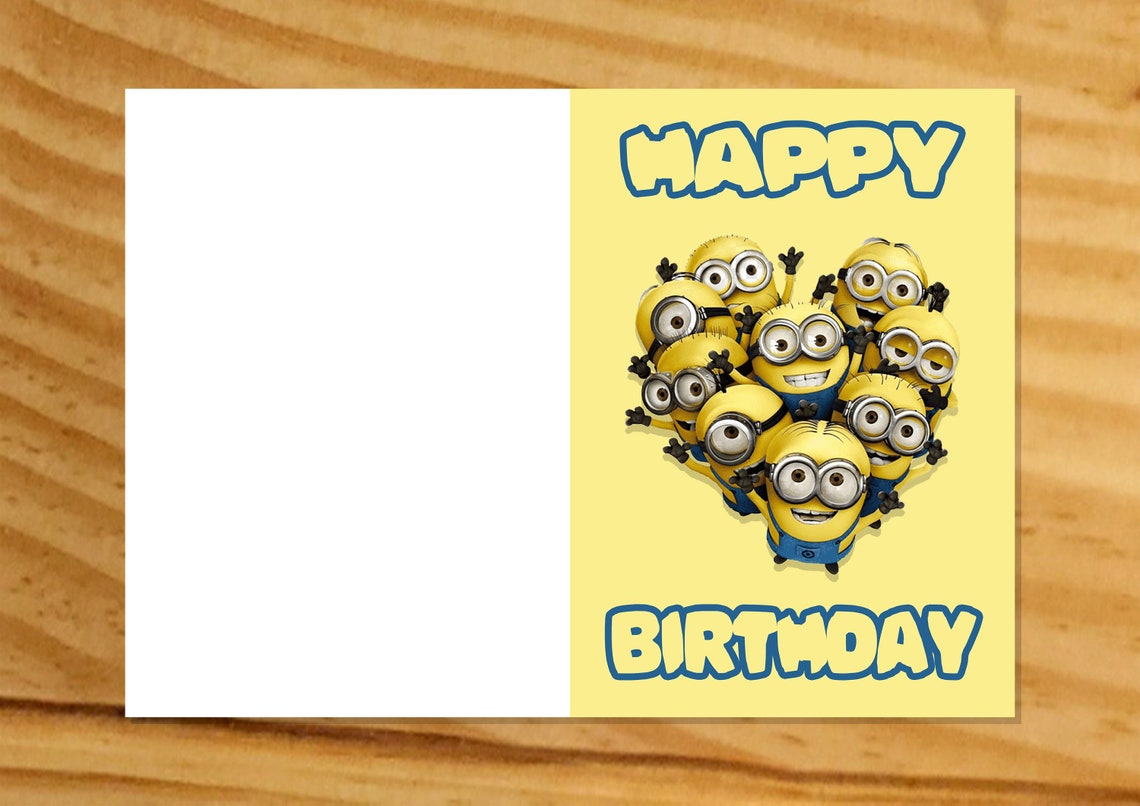 Minions Card, Minions Birthday Card, Printable Minions Card, Instant ...