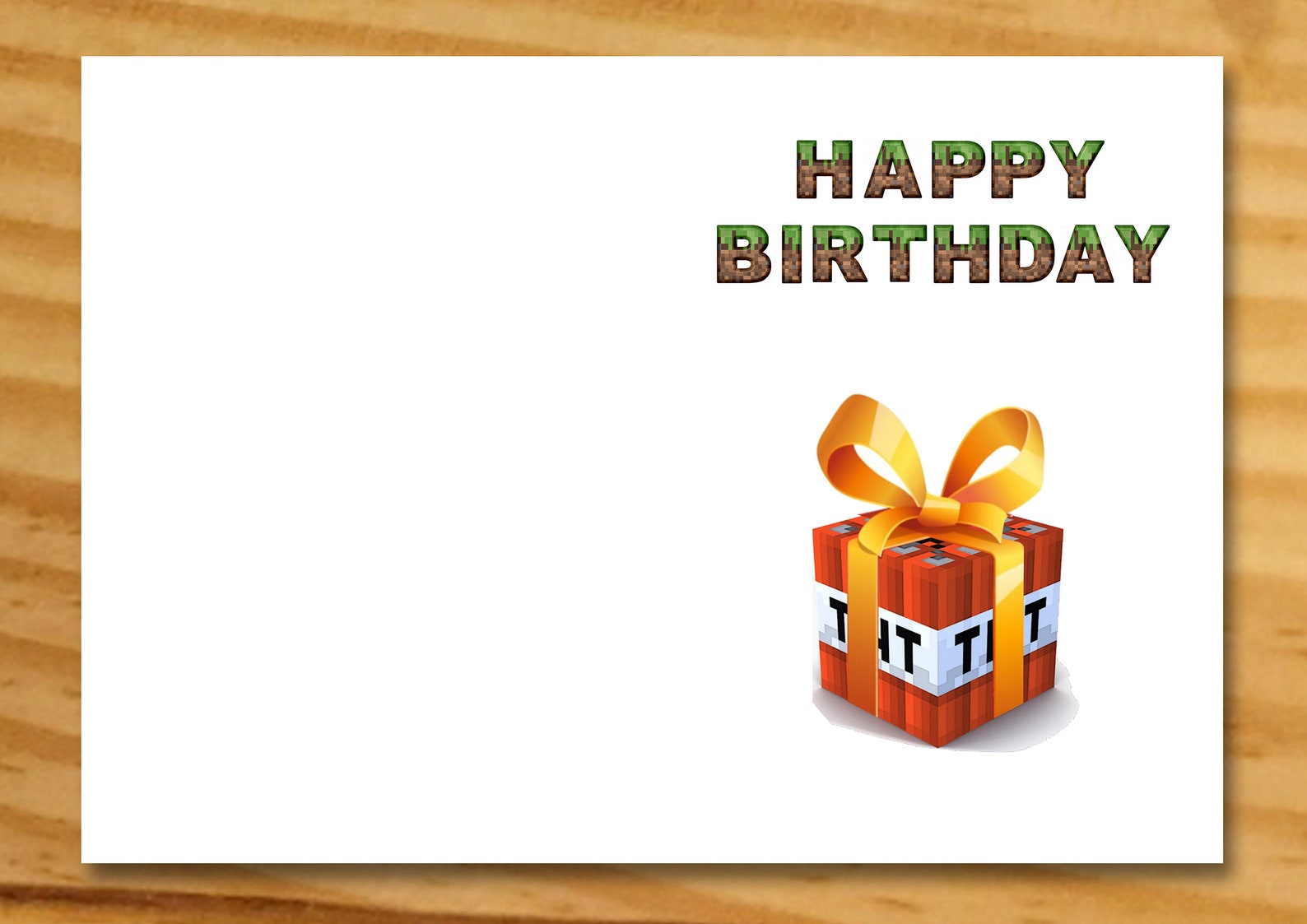 Minecraft Card, Minecraft Birthday Card, Printable Minecraft Card ...