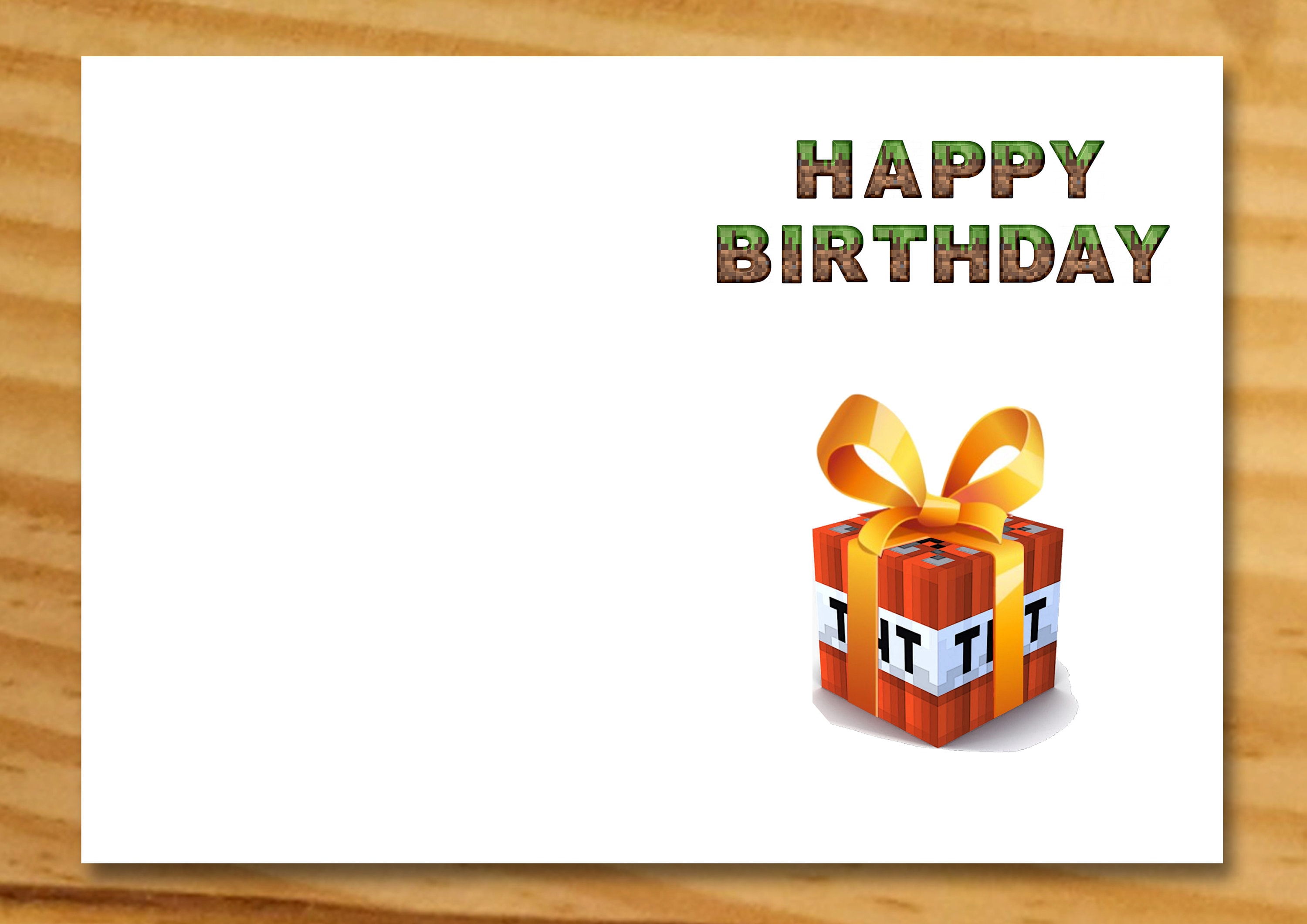 Minecraft Card, Minecraft Birthday Card, Printable Minecraft Card ...