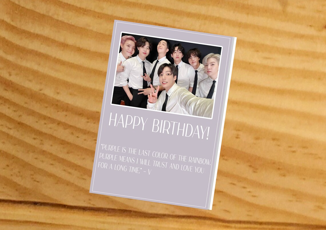 BTS Birthday Card, BTS Printable Card, Printable Birthday Card, BTS ...