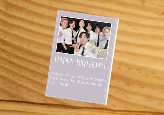 BTS Birthday Card BTS Printable Card Printable Birthday - Etsy