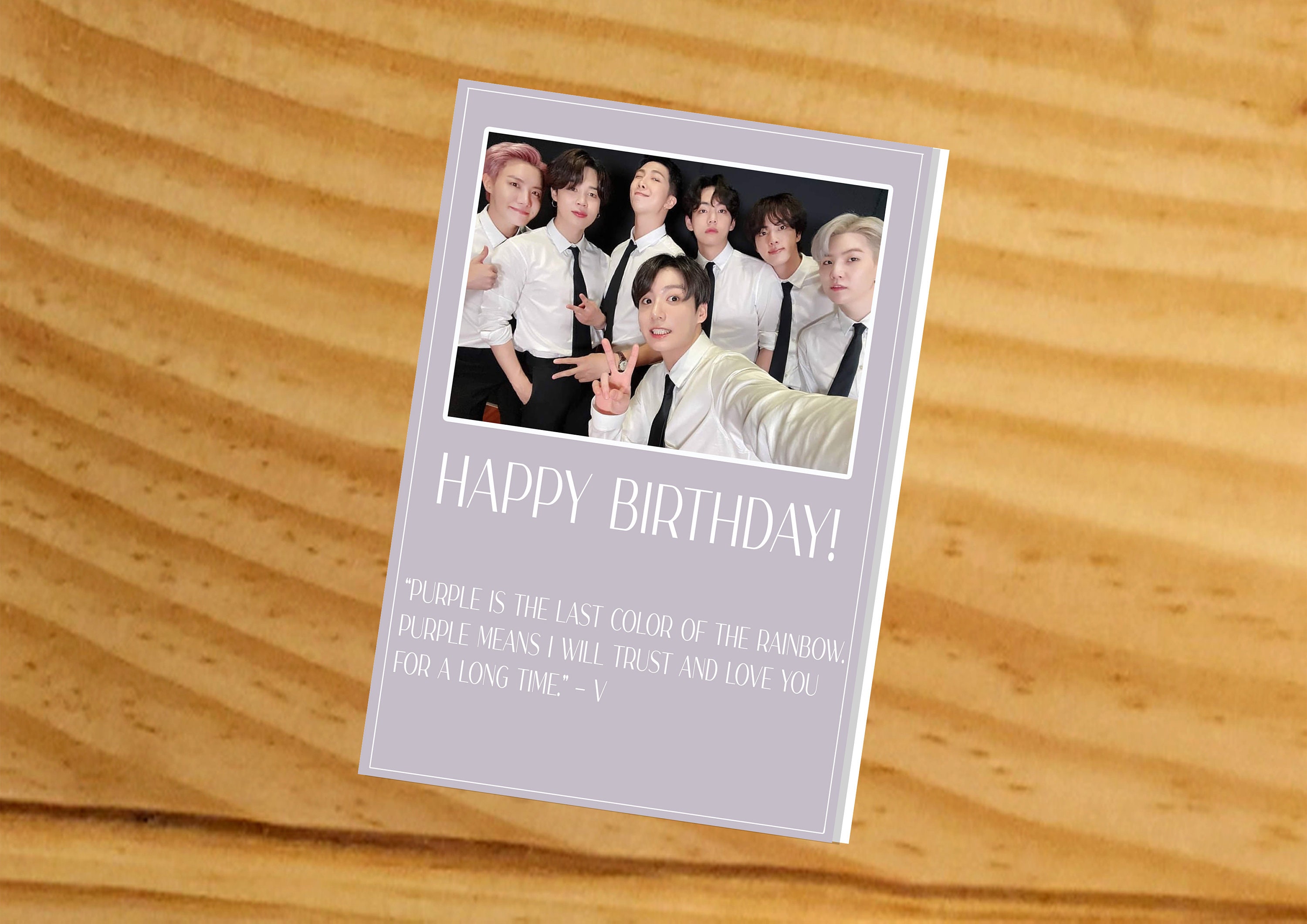 BTS Birthday Card, BTS Printable Card, Printable Birthday Card, BTS ...