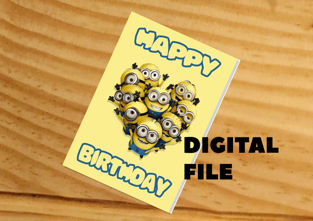 Minions Card, Minions Birthday Card, Printable Minions Card, Instant ...