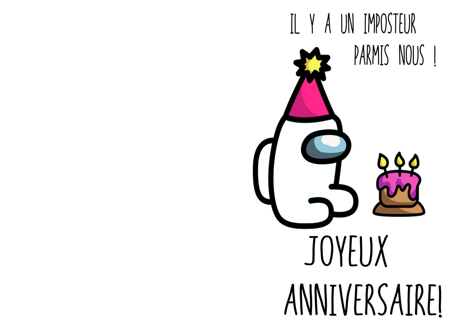 Among Us Coloring Birthday Card, Among Us Personalized Birthday Card ...