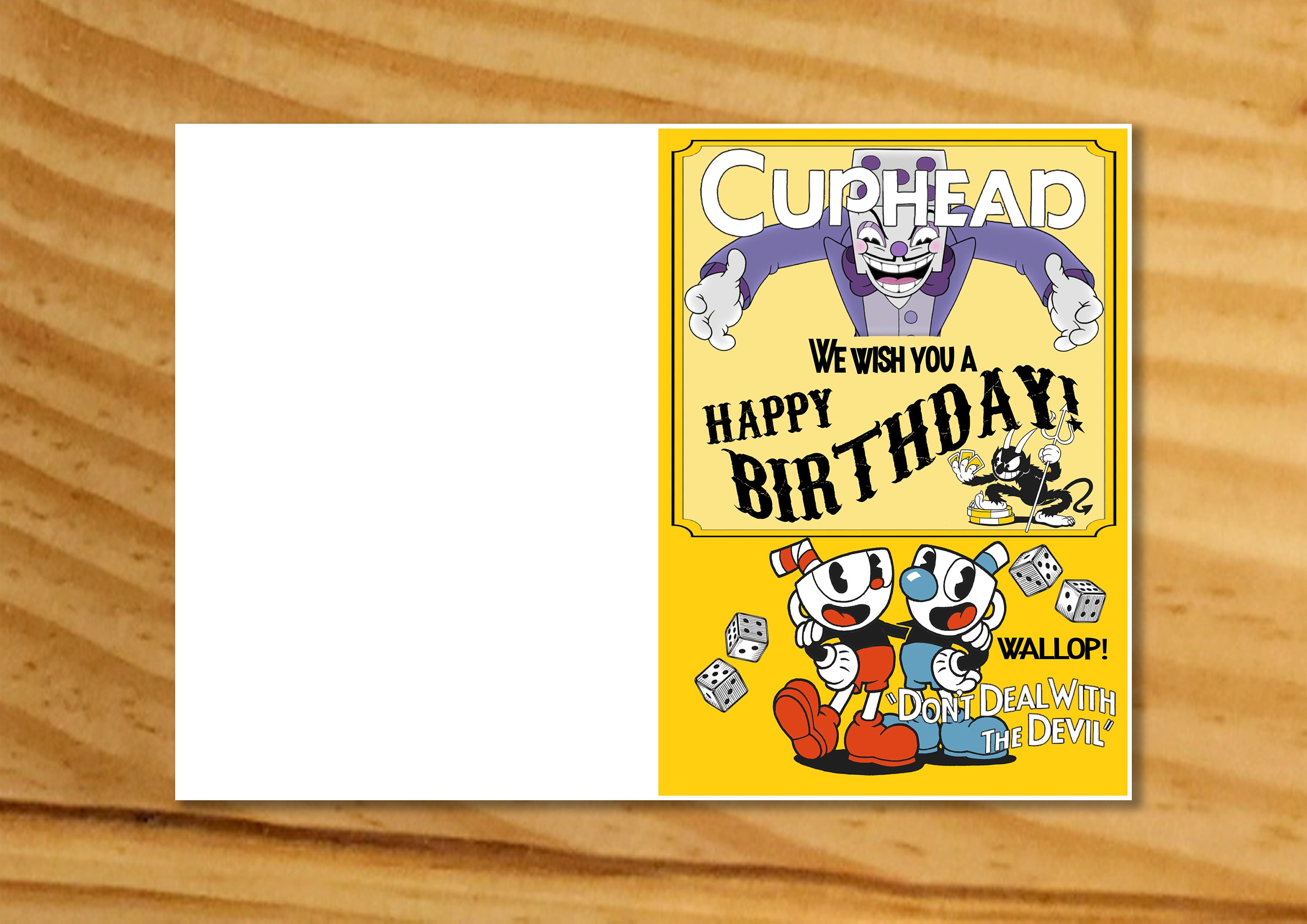 Cuphead Card, Cuphead Birthday Card, Printable Cuphead Card, Instant ...