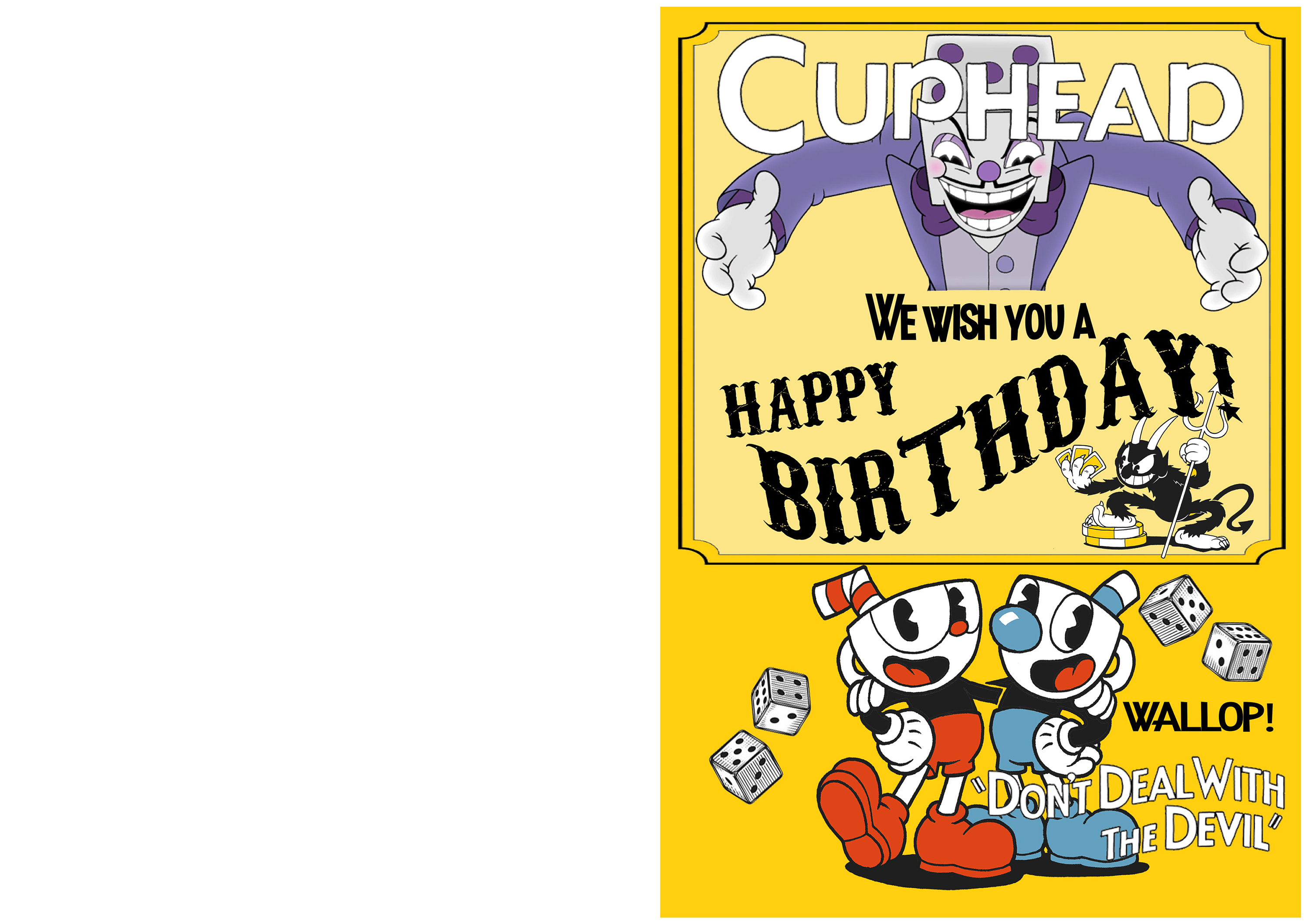 Cuphead Card, Cuphead Birthday Card, Printable Cuphead Card, Instant ...