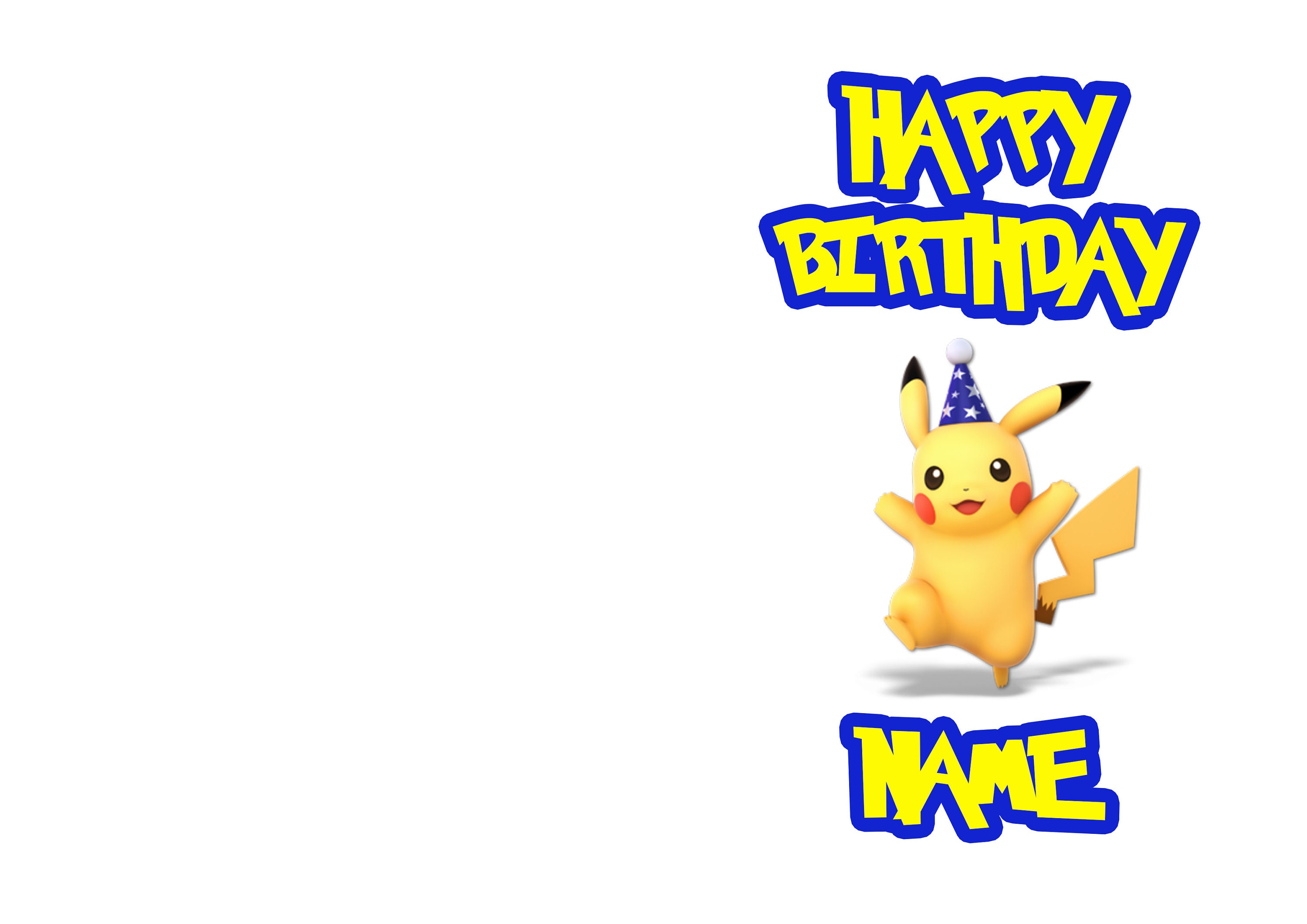Pikachu Birthday Card Printable