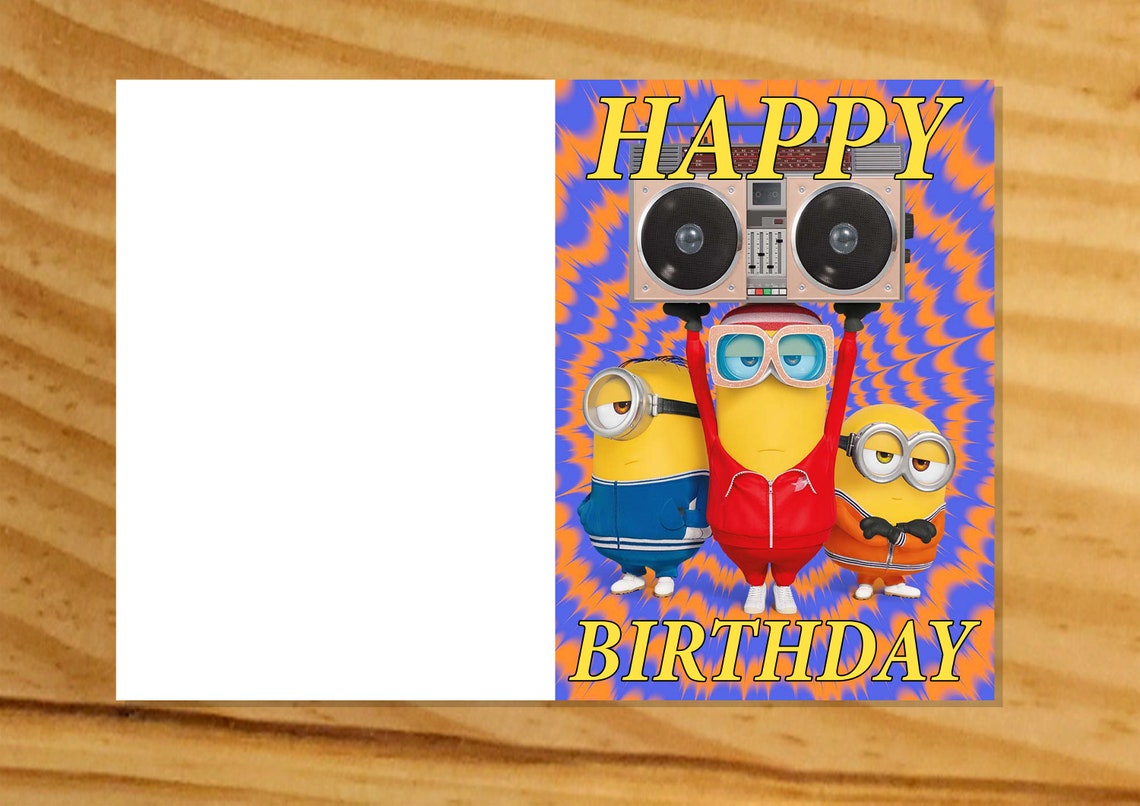 Minions Card, Minions Birthday Card, Printable Minions Card, Instant ...