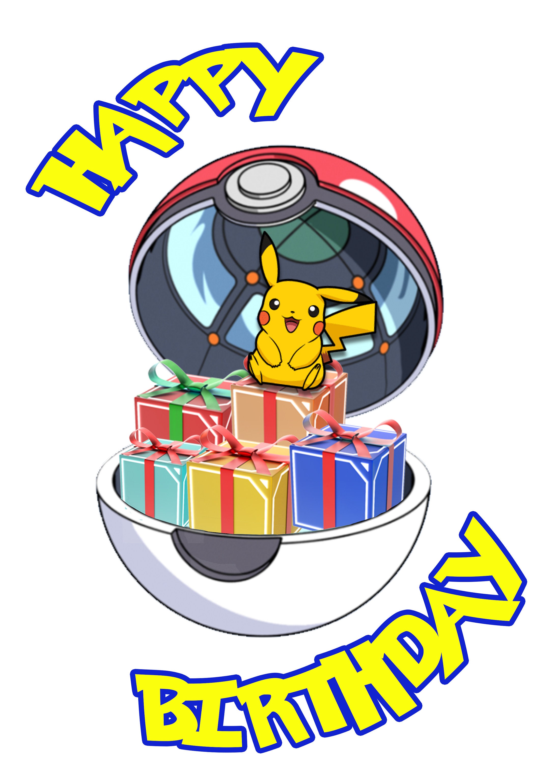 Pokeball Birthday Card Pokemon Birthday Card Instant - Etsy