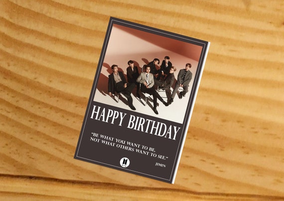 BTS Birthday Card BTS Printable Card Printable Birthday - Etsy