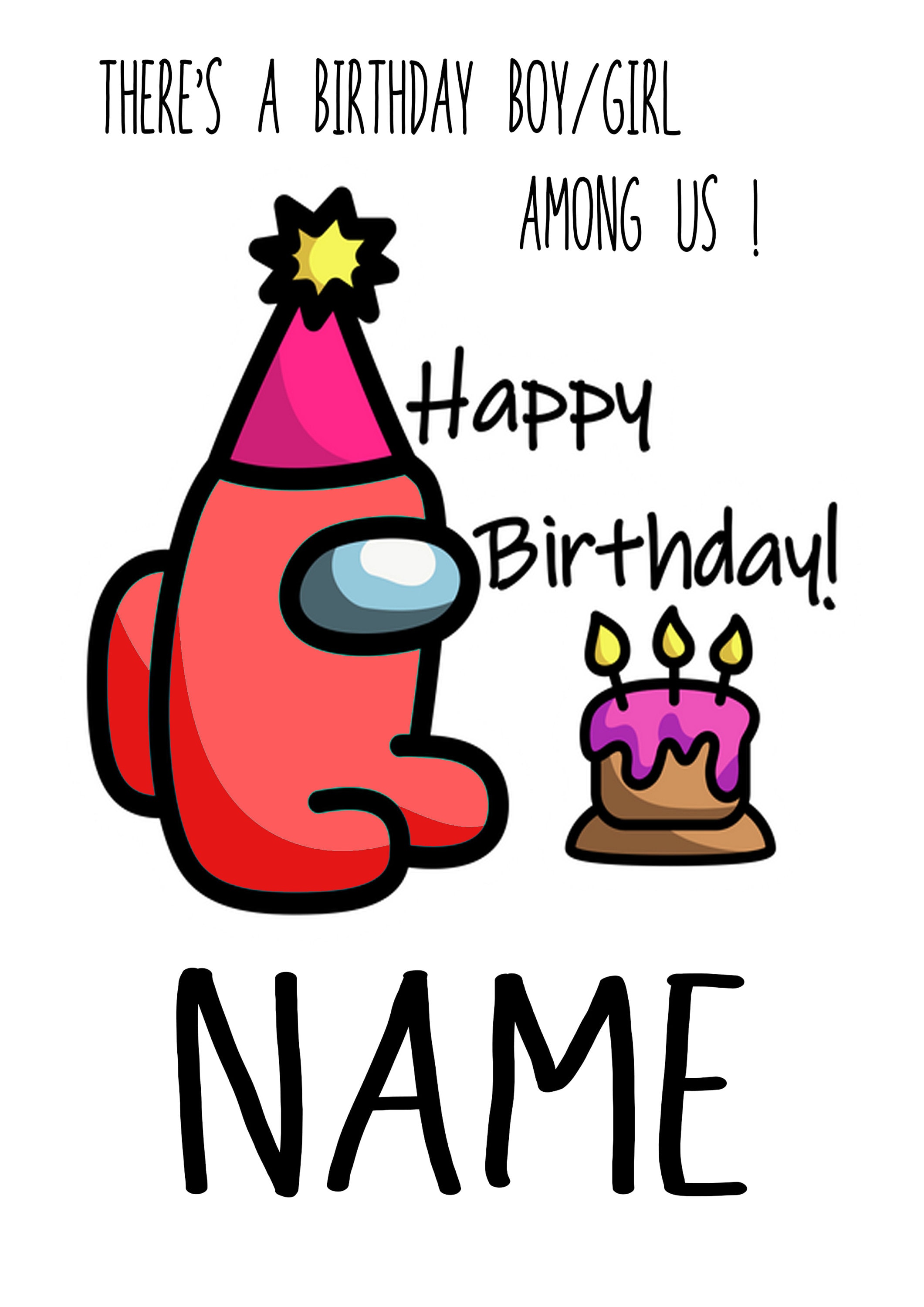 Among Us Birthday Card Among Us Personalized Birthday Card - Etsy UK