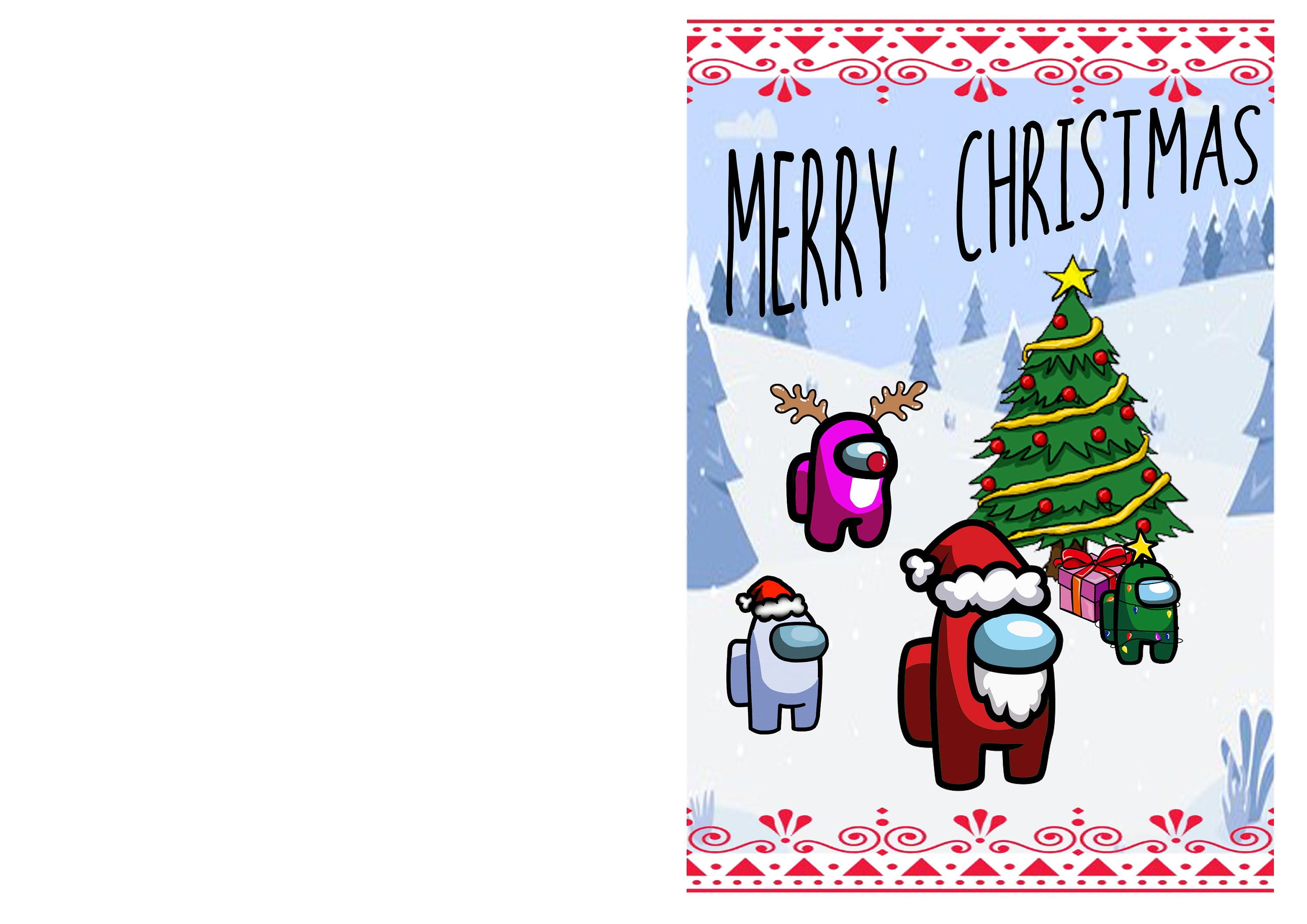 Among Us Printable Christmas Card, Among Us Christmas Card, Among Us ...