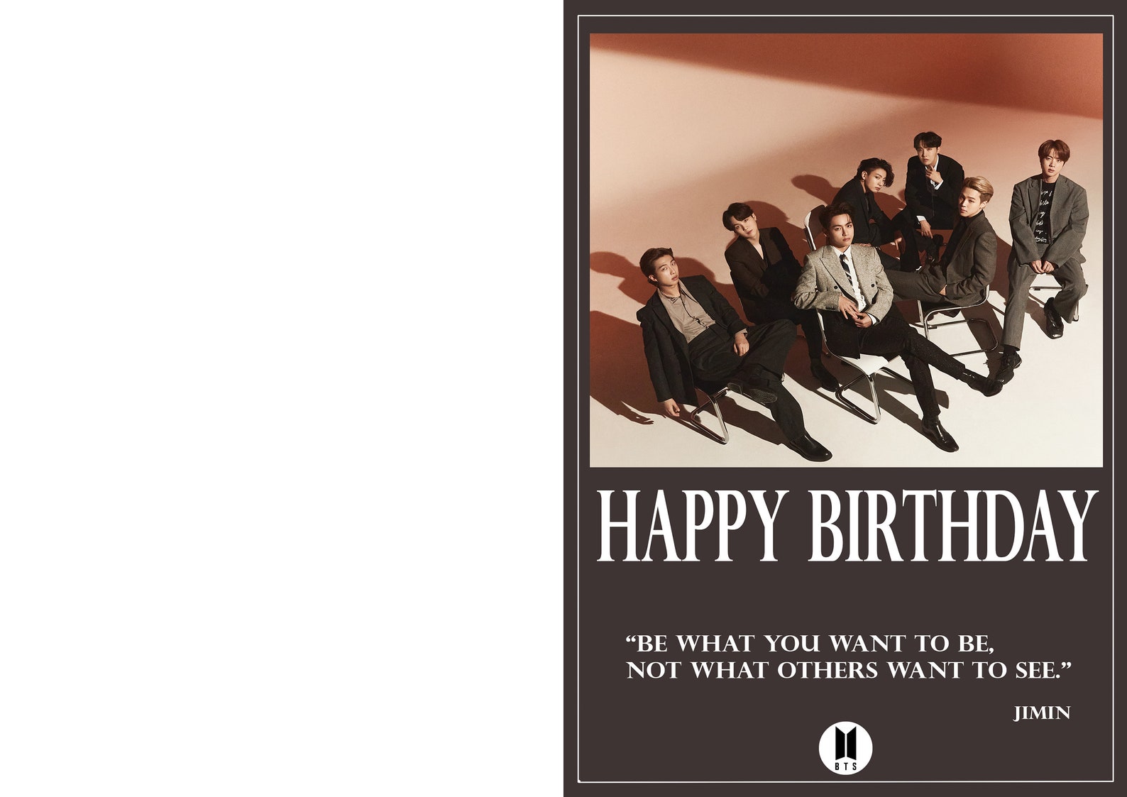 BTS Birthday Card, BTS Printable Card, Printable Birthday Card, BTS ...