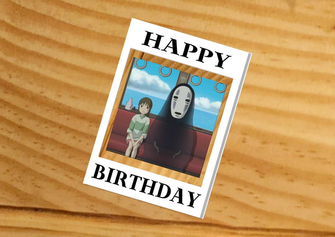 Spirited Away Card, Ghibli Birthday Card, Printable Ghibli Card ...
