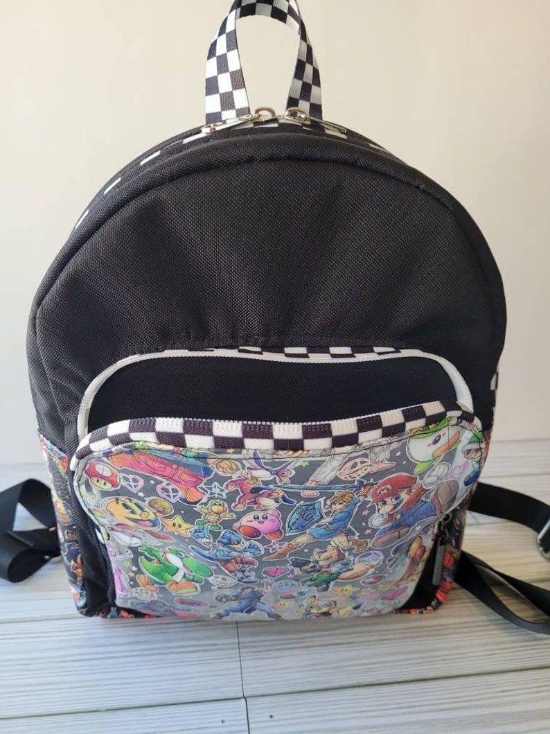 Super Mario Brothers Pokémon Backpack Smash Bros Checkered Accents - Etsy