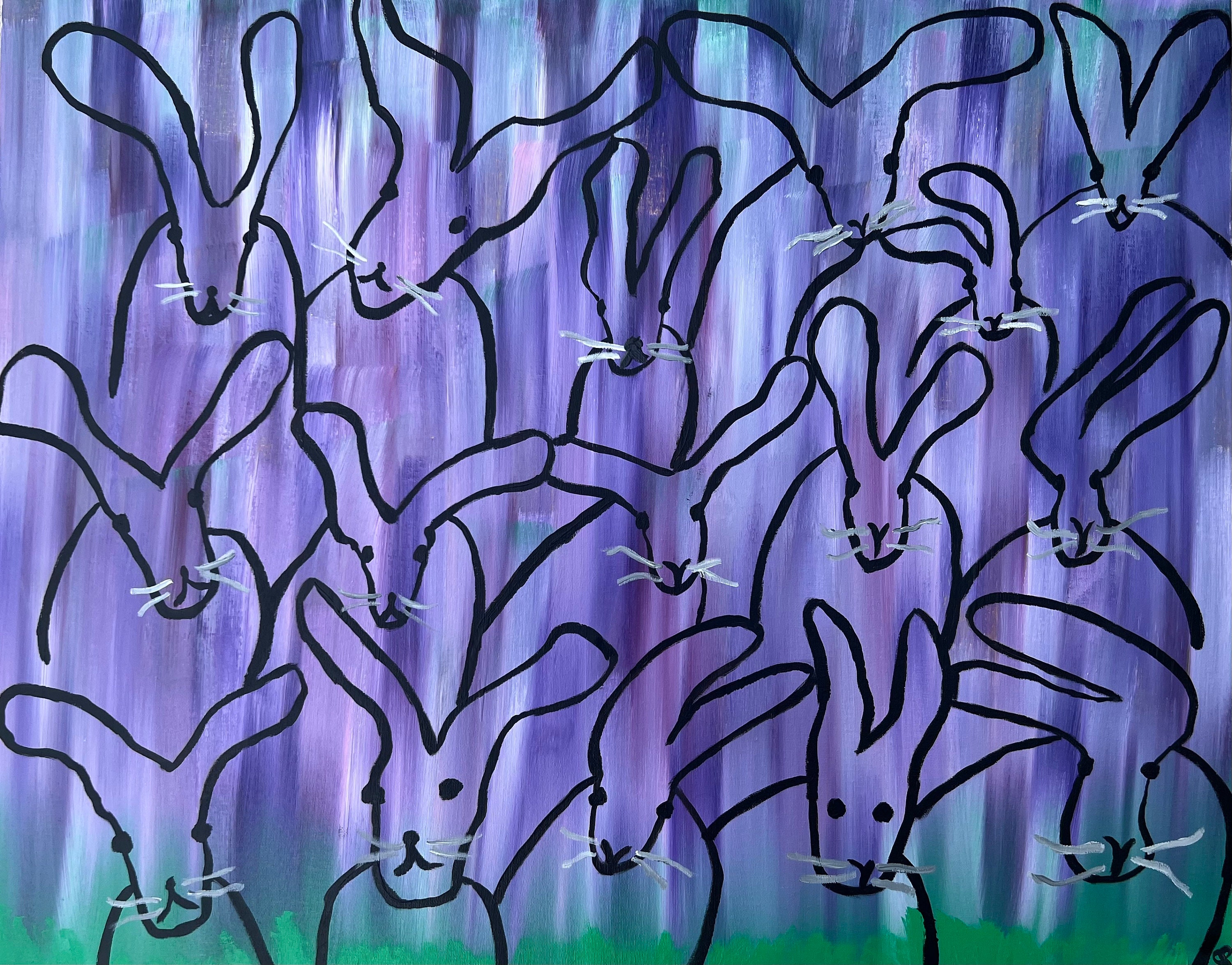 Hunt Slonem Inspired Bunny Oil Painting 30 X 24 Original - Etsy