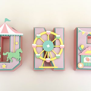 Carnival Letters, Customized Letters, Pastel Colors, Ferris Wheel ...