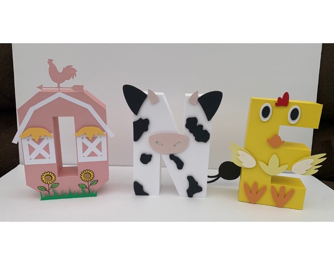 Farm Theme Party, Customized Letters, Barn Animals, Barnyard Letters ...