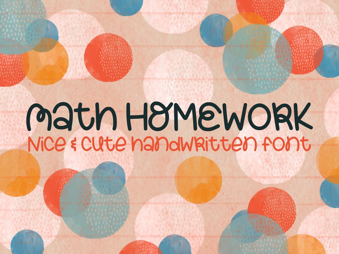 Math Homework Font: Quirky Handwritten Sans Serif (TTF & OTF) - Etsy