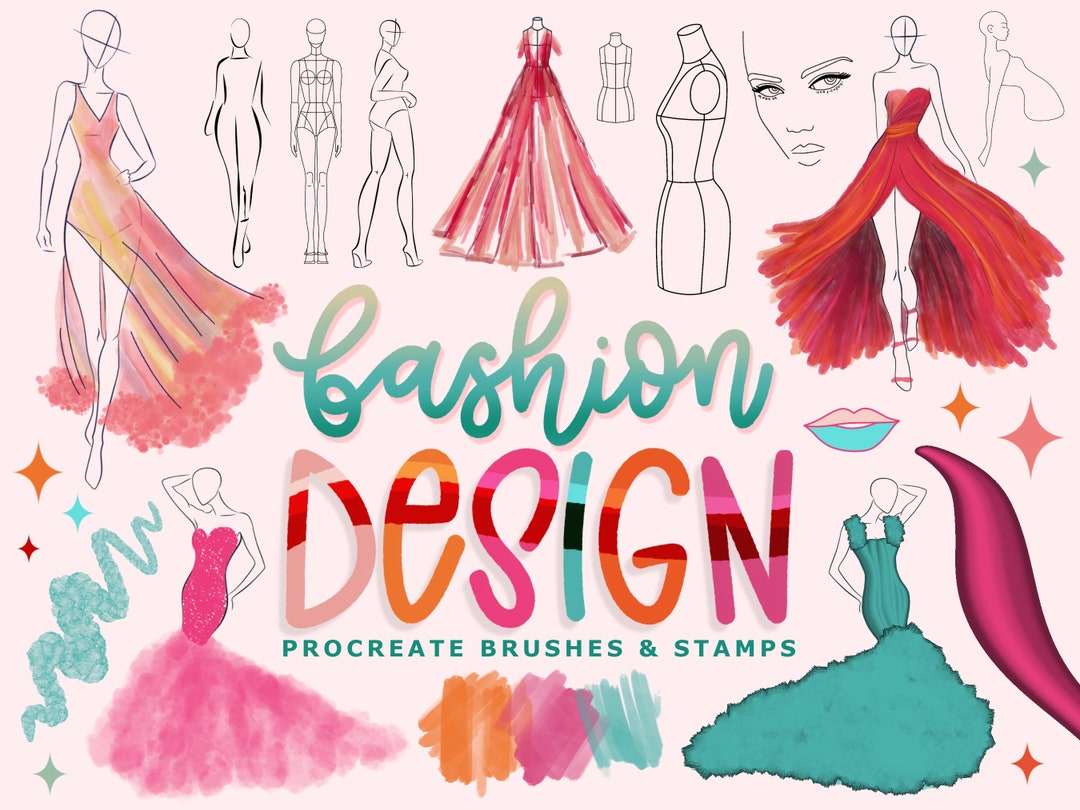 Fashion Design Procreate Brushes & Figure Stamps, Procreate Clothes ...
