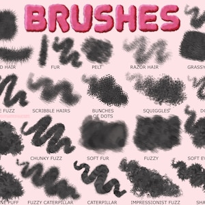 Fuzzy Procreate Fur Brushes, Realistic Animal Hair Texture Brushes for Ipad, & a Fun Digital Art ...