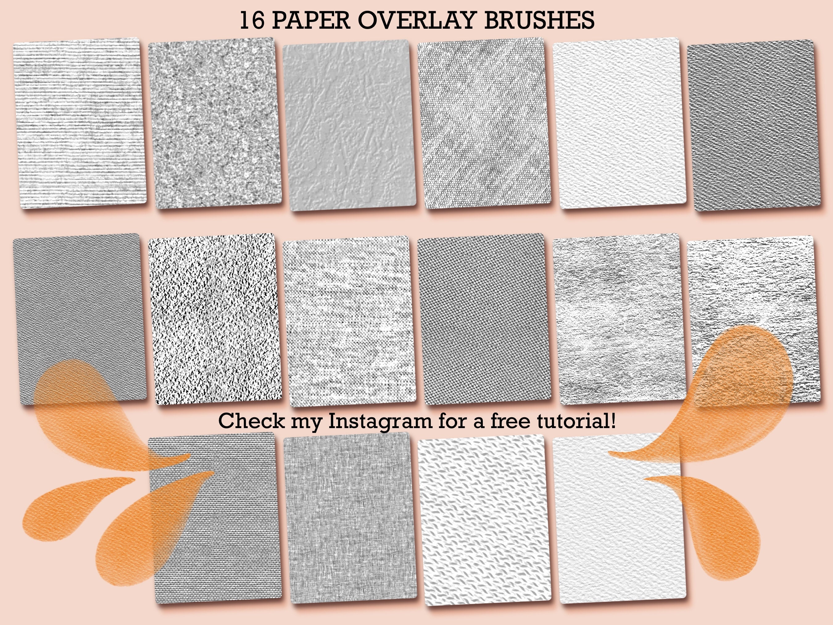 16 Overlay Procreate Brushes Paper Procreate Texture - Etsy Canada