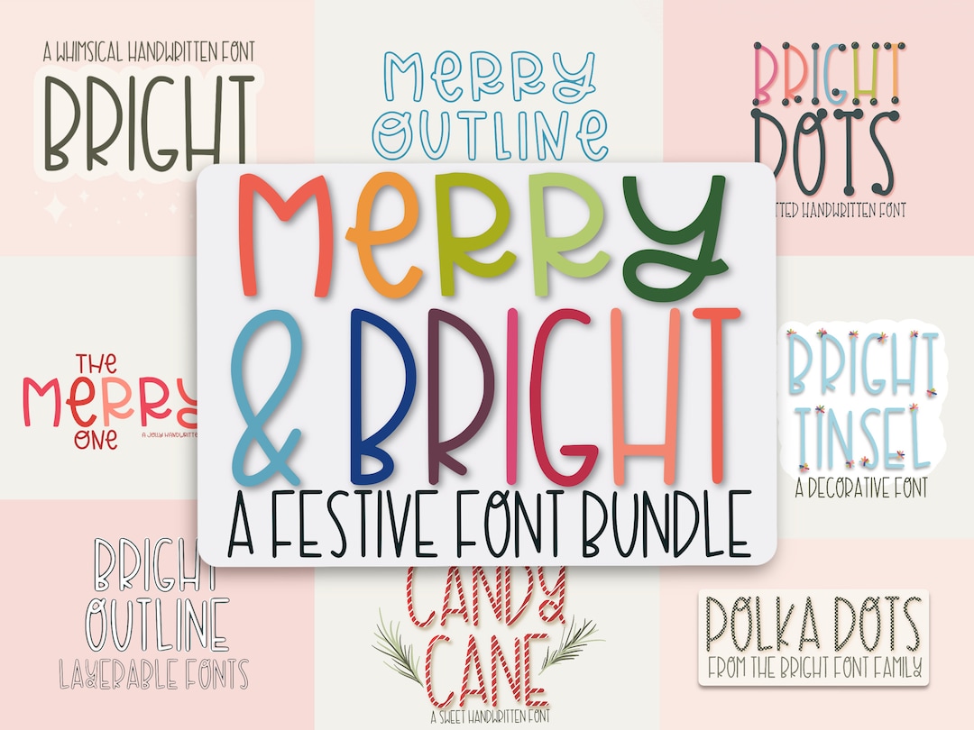 Holiday Font Bundle: Handwritten Lettering, Christmas Decor (TTF, OTF ...