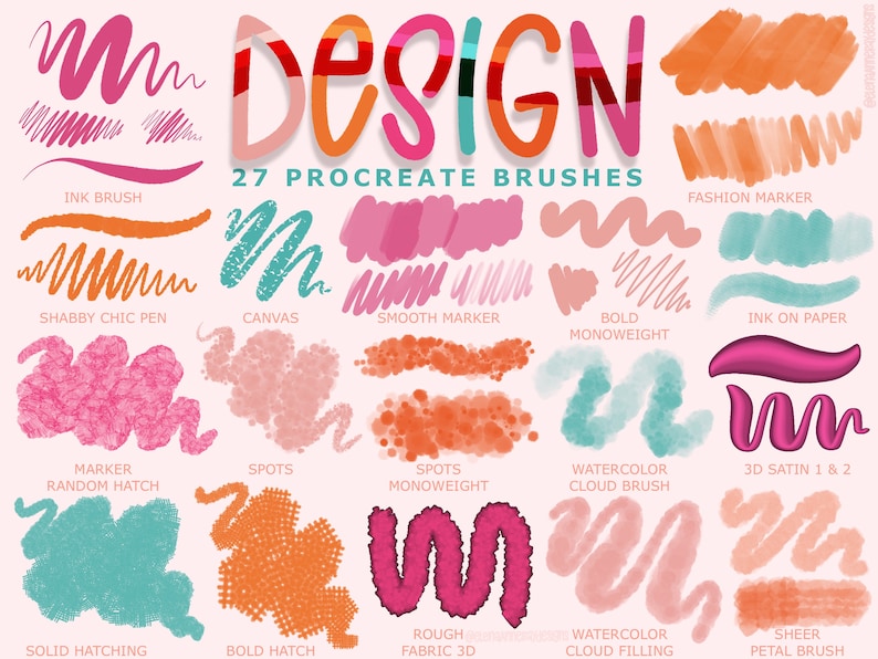 Fashion Design Procreate Brushes and Stamps - Dress Design, Figure ...