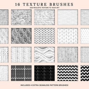 Realistic Knit & Stitches Procreate Brushes | Digital Textile Art Kit for Procreate | Preset ...