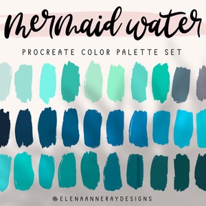 6 Procreate Colors, Mermaid Water Procreate Color Palette Bundle, Ocean ...