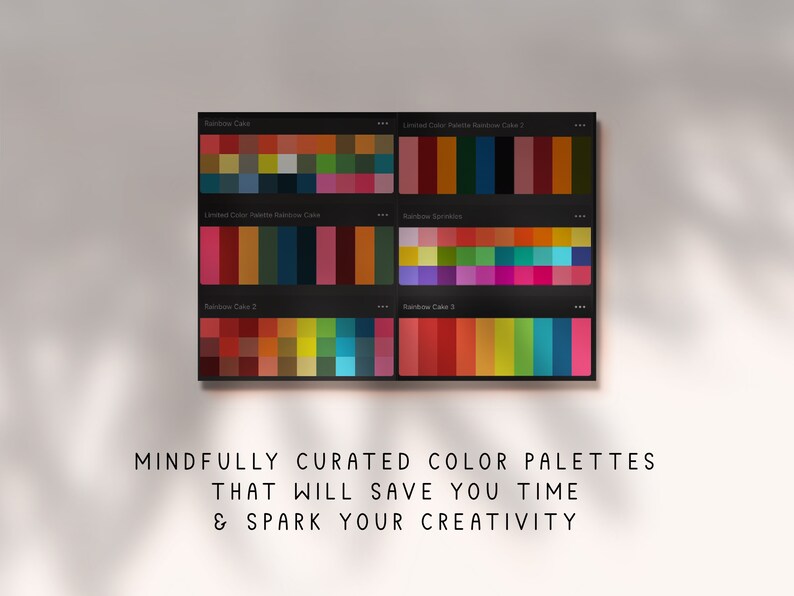 6 Procreate Color Palettes Happy Procreate Colors Rainbow - Etsy