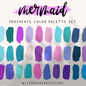 6 Procreate Color Palettes, Mermaid Procreate Color Palette, Ocean ...