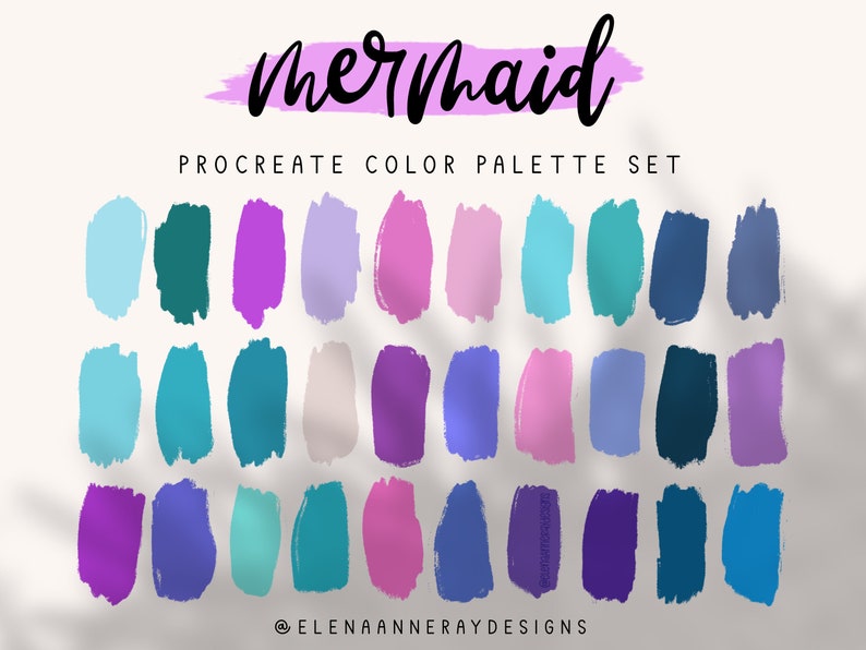6 Procreate Color Palettes Mermaid Procreate Color Palette - Etsy