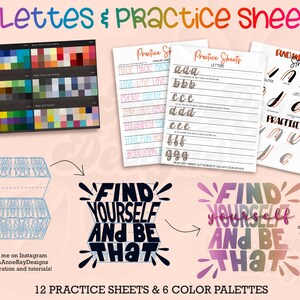 Basic Lettering Brushes, Beginner Procreate Bundle, Procreate Grid Builder, Glitter Brush ...