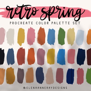 6 Procreate Color Palettes, Retro Color Palettes, Boho Color Swatches ...