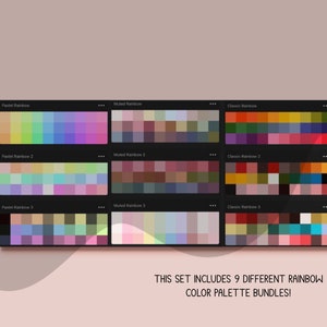 Rainbow Procreate Stamps and Color Palette Bundle for Digital Art on ...
