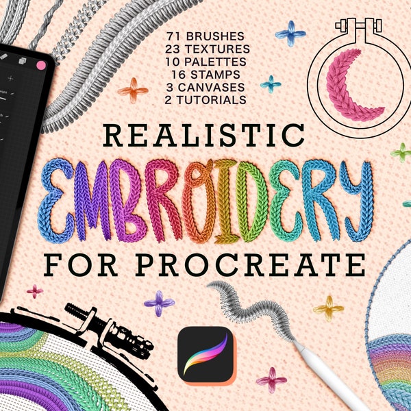 Realistic Embroidery Brush Procreate - Etsy