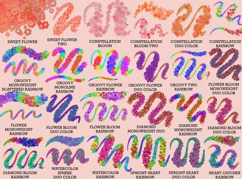 110 Procreate Brushes, Confetti Brushes, Star Brushes, Color Changing ...