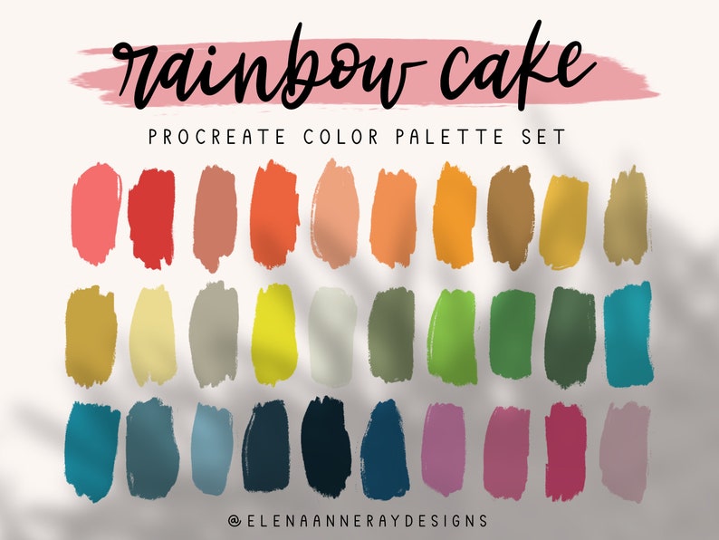 6 Procreate Color Palettes Happy Procreate Colors Rainbow - Etsy