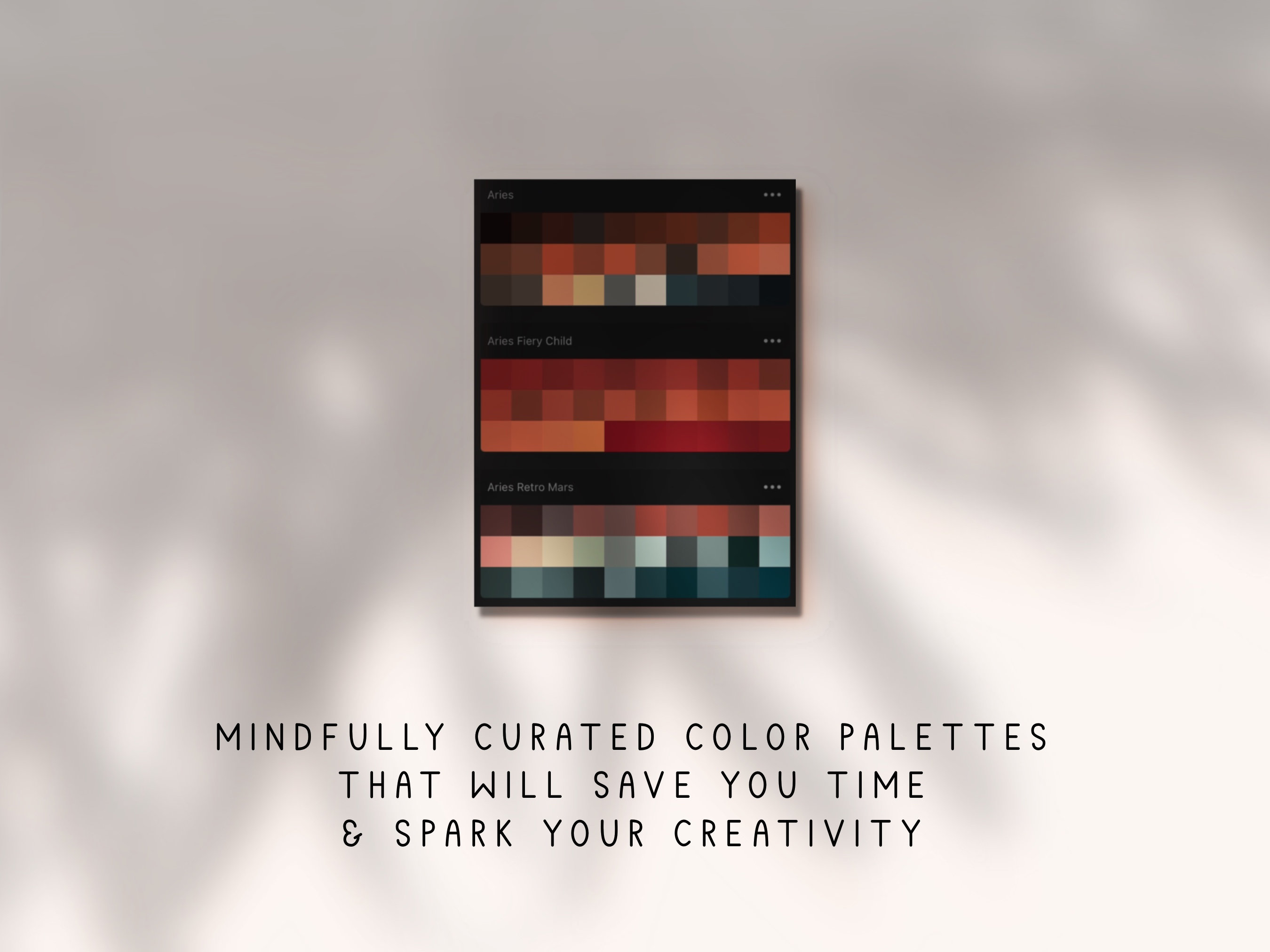 3 Procreate Color Palettes Aries Aesthetic Aries Colors - Etsy