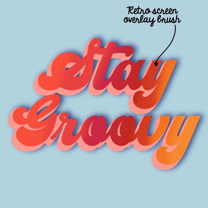 Retro Lettering Set 70s Lettering Retro Stamps Vintage | Etsy