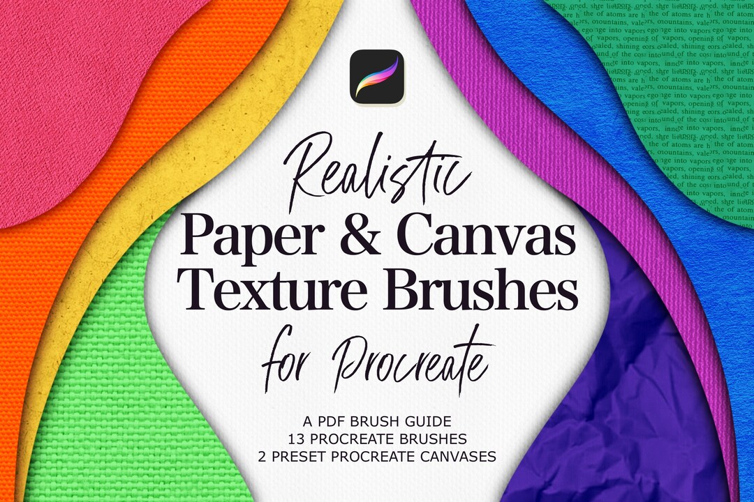 Realistic Paper & Canvas Texture Brushes for Procreate With Preset ...