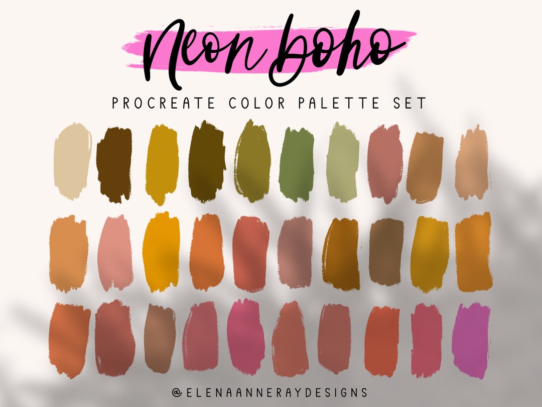 4 Procreate Color Palettes, Gradient Procreate Color Palette, Boho ...