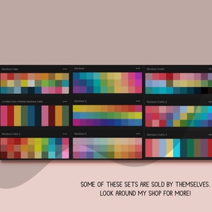 Rainbow Procreate Stamps and Color Palette Bundle for Digital Art on ...