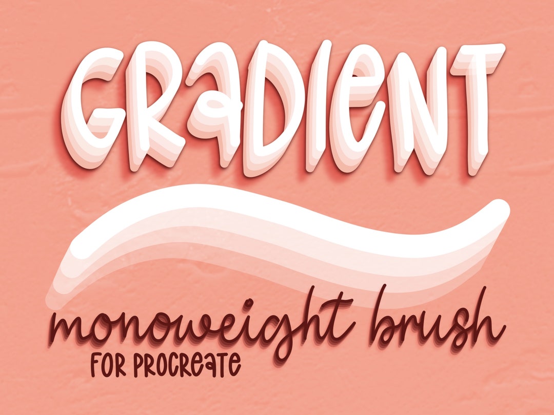 3D Procreate Brush, Gradient Shadow Brush, Monoline Lettering Brush ...