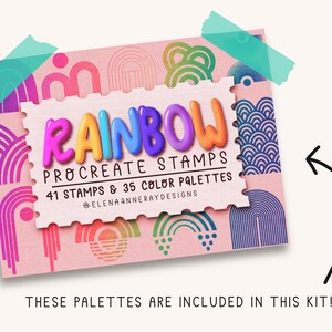 4 Procreate Color Palettes, Retro Rainbow Colors, Bright Colors ...