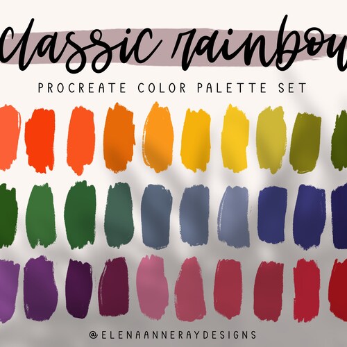 4 Procreate Color Palettes Retro Rainbow Colors Bright - Etsy