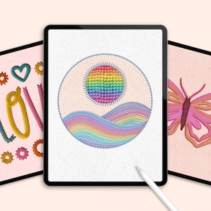 Realistic Embroidery Procreate Brushes | Digital Art Kit for Procreate ...