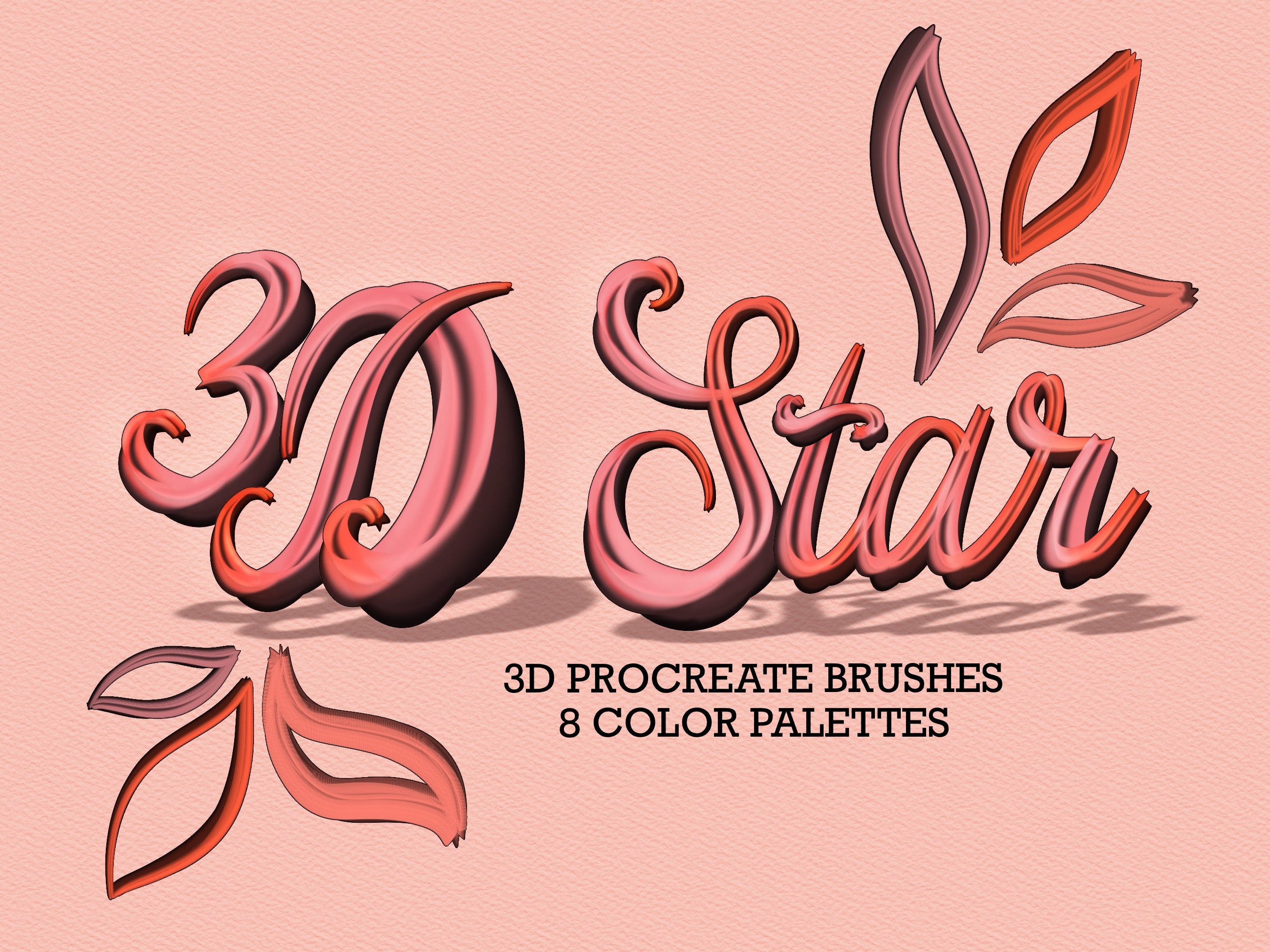 35 Procreate Brushes 3D Procreate Brush Star Frosting Brush - Etsy